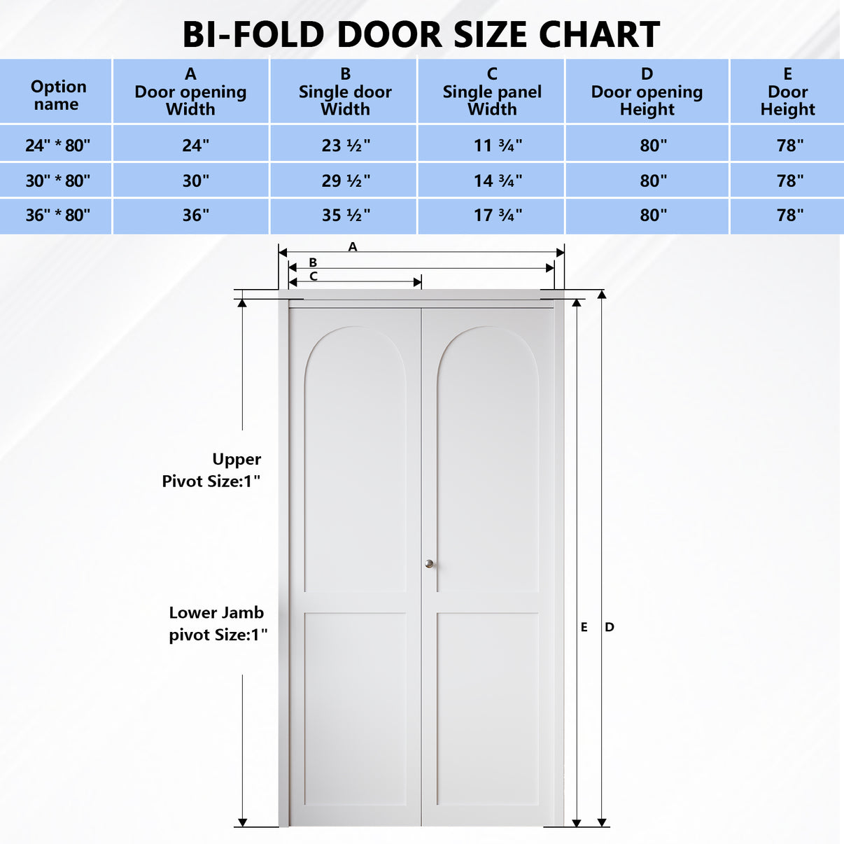 White Primed 78" Solid Core Shaker Bi-Fold Door With Installation Hard ...