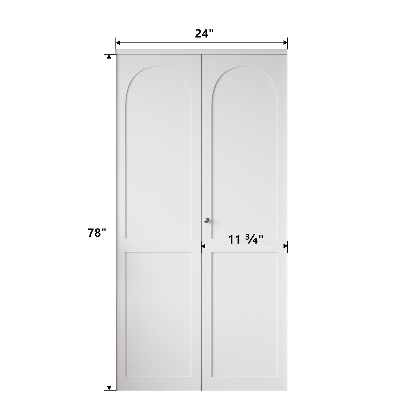 White Primed 78" Solid Core Shaker Bi-Fold Door With Installation Hard ...